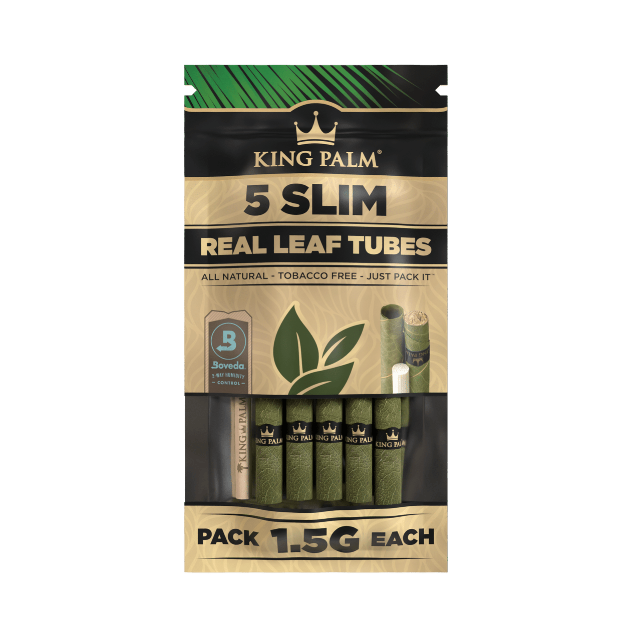 King Palm - 15pk Natural, SLIM, 5ct, Retail Display