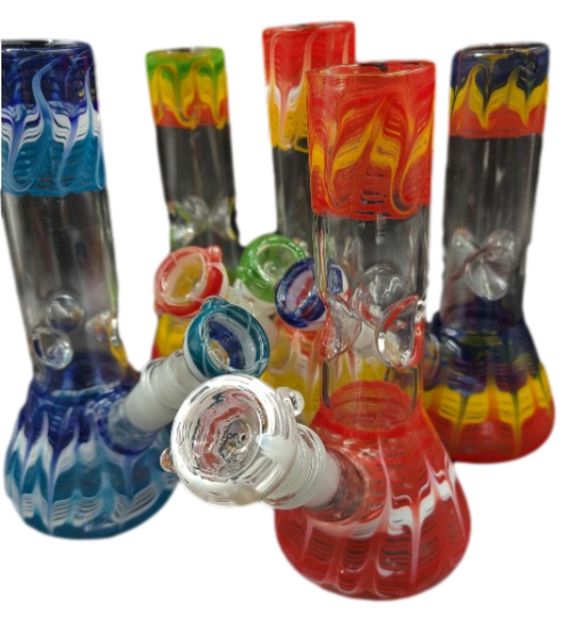 8 Festive Beaker Bong Assorted Colors