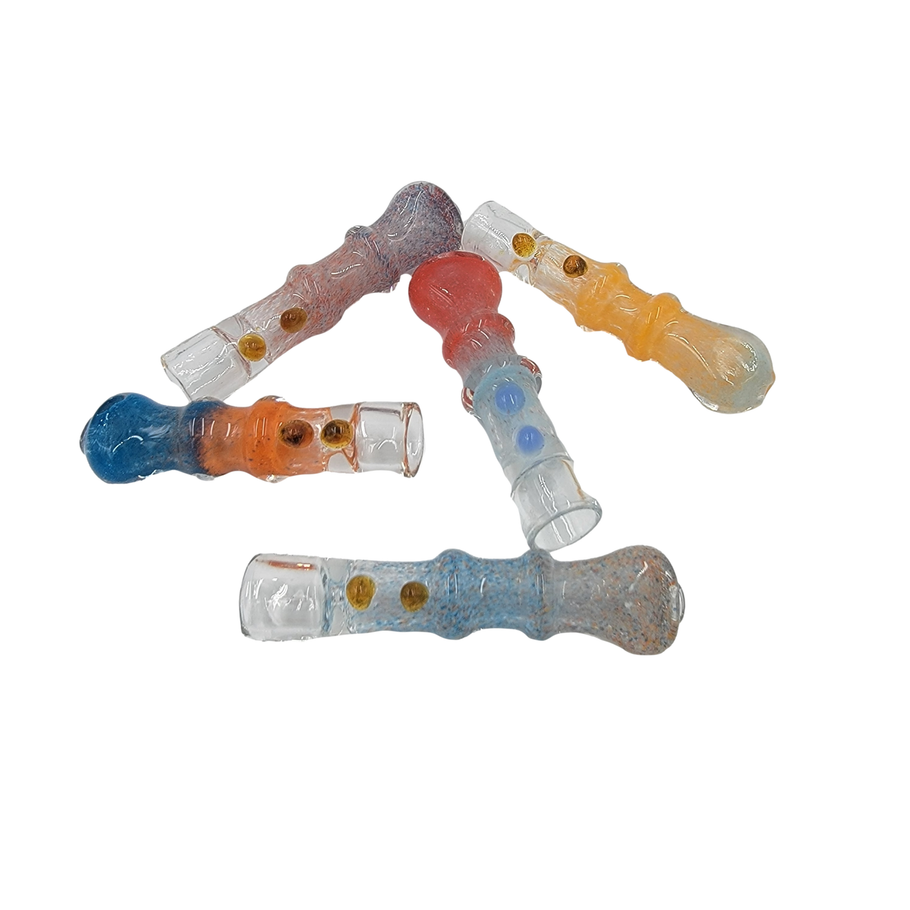 Luvbuds 3 To 35 Duo Colored Chillums With Knocker Assorted Colors