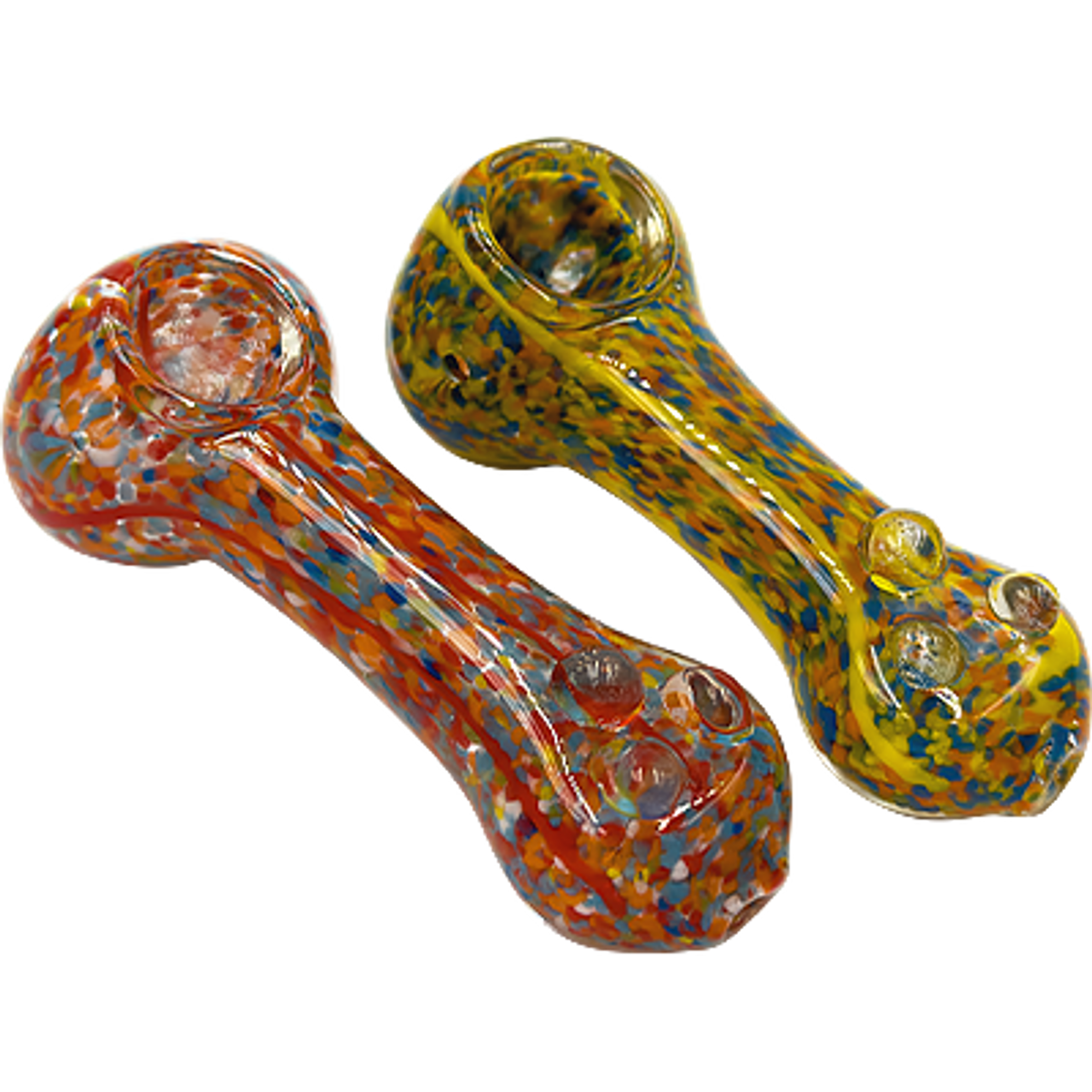4 Multi Frit Marble Mouth Spoon Assorted Colors