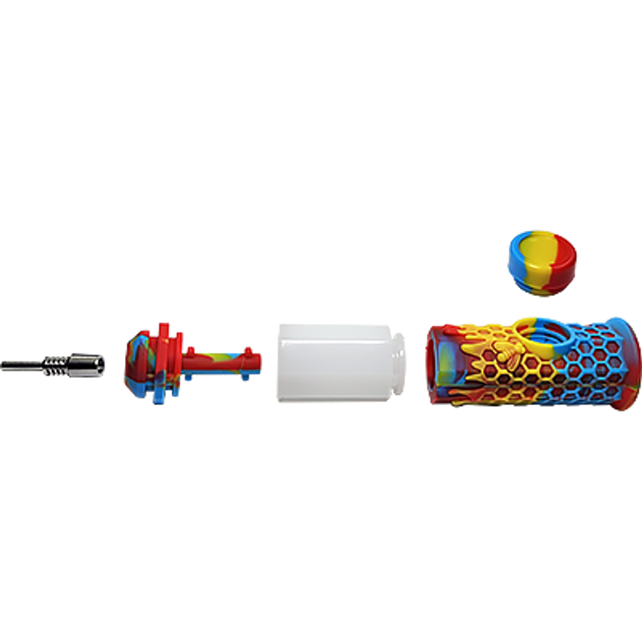 Luvbuds 10mm Tip Silicone Nectar Bubbler With Stash Assorted Colors