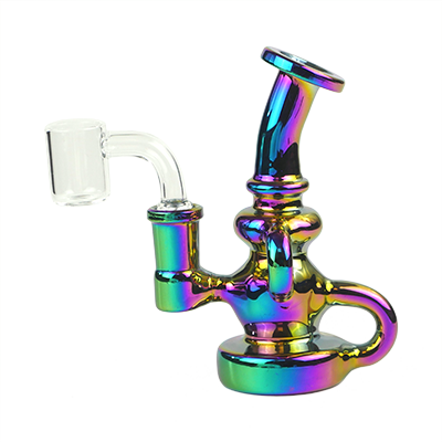 5" SirEEL Iridized Recycler Rig | 14mm Quartz Banger Included