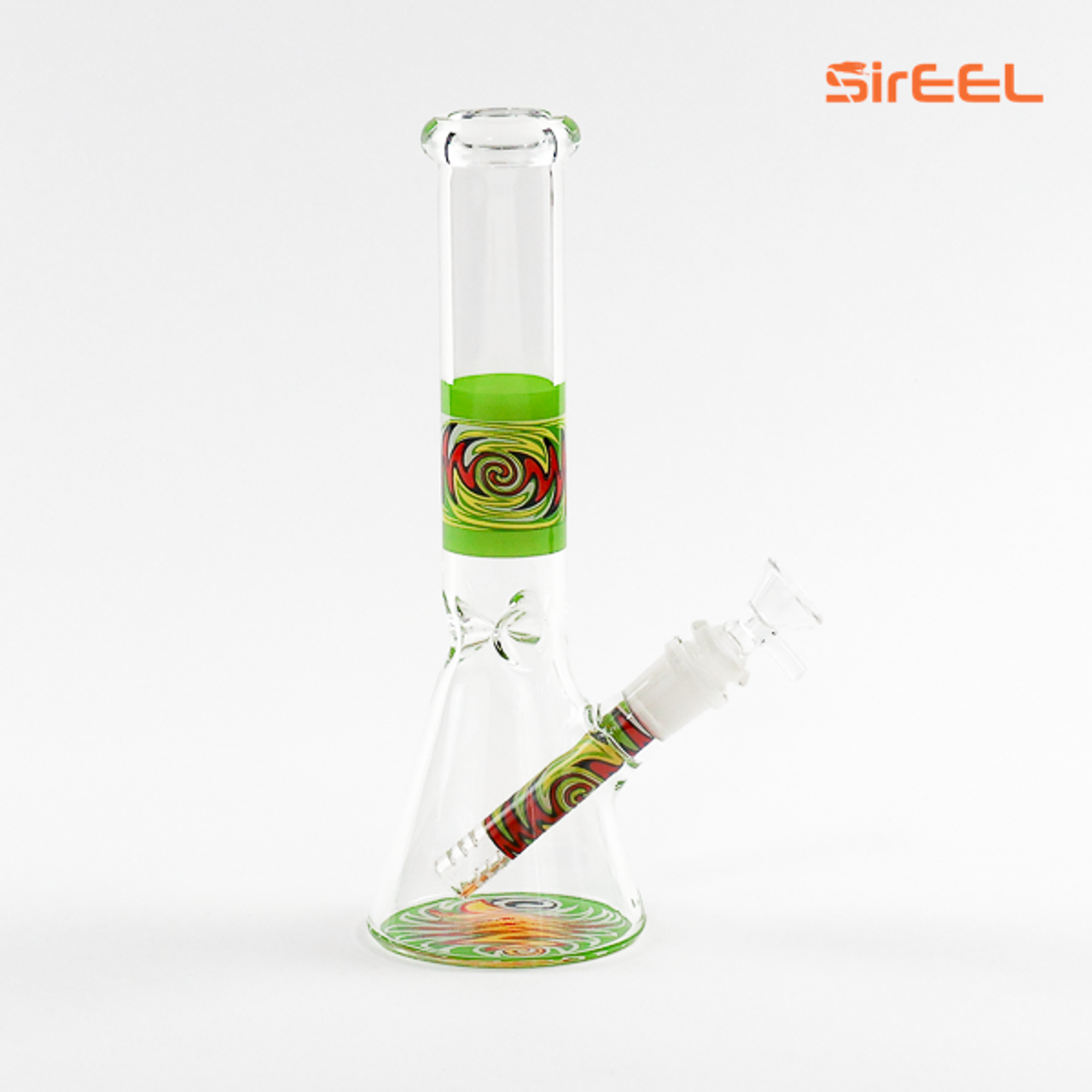 Sireel 10 3 Section Wig Wag Beaker Bong With Flower Bowl Assorted