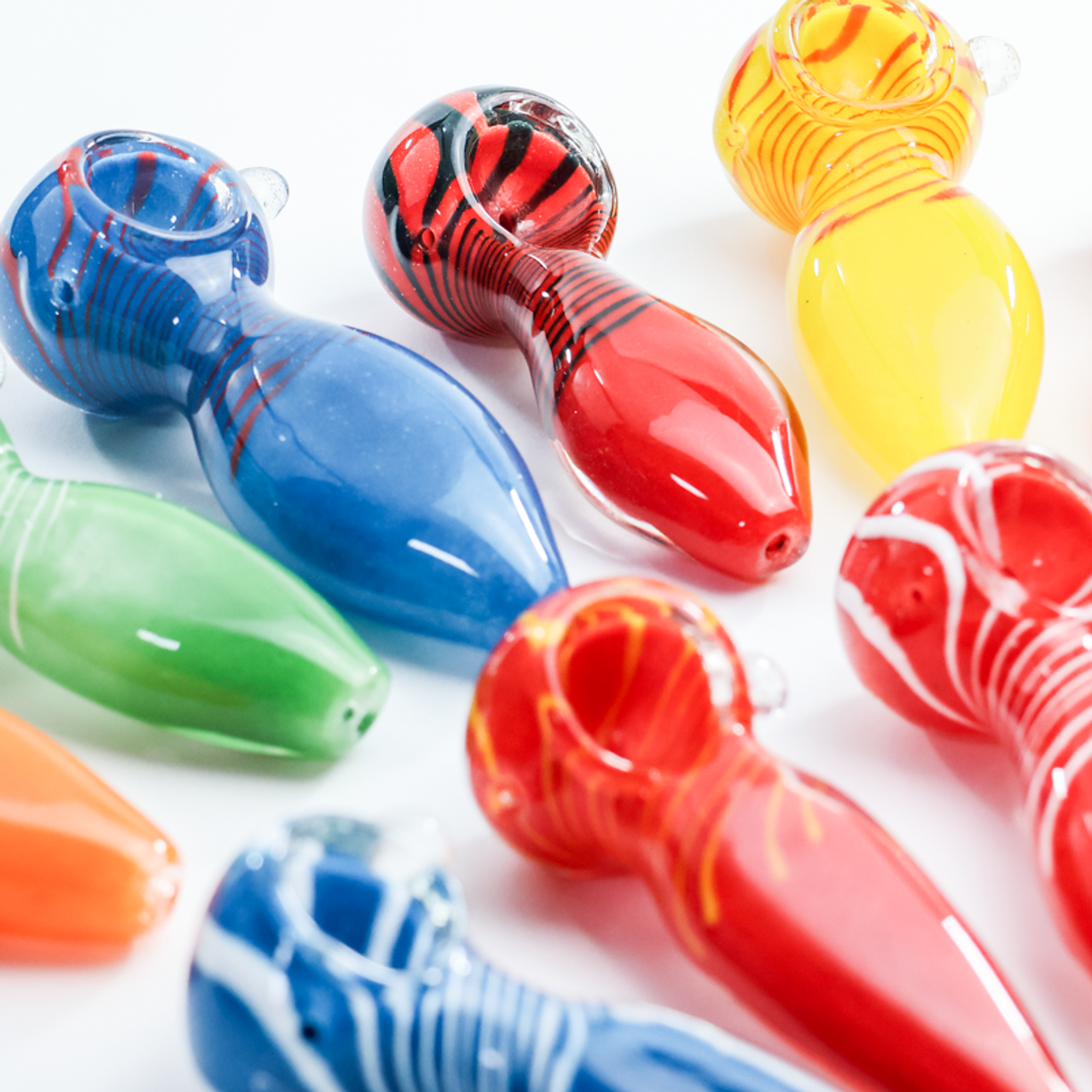 35 Multicolored Frit Hand Pipe Assorted Colors