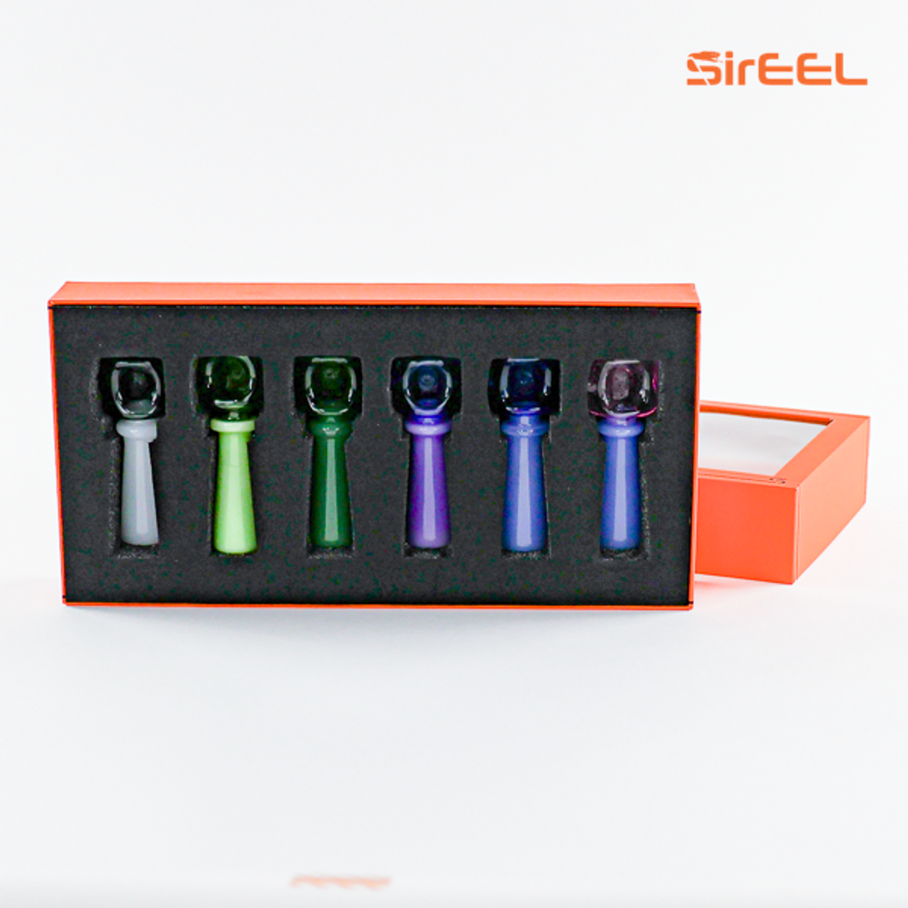 Sireel 6pc 425 Stacked Geometric Hand Pipe Assorted Colors May
