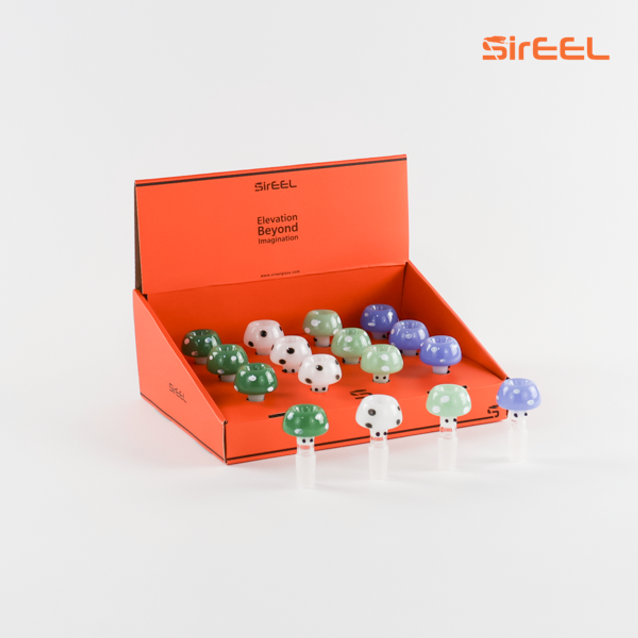 Sireel 1up Mushroom Push Bowl 12 Units 14mm Assorted Colors