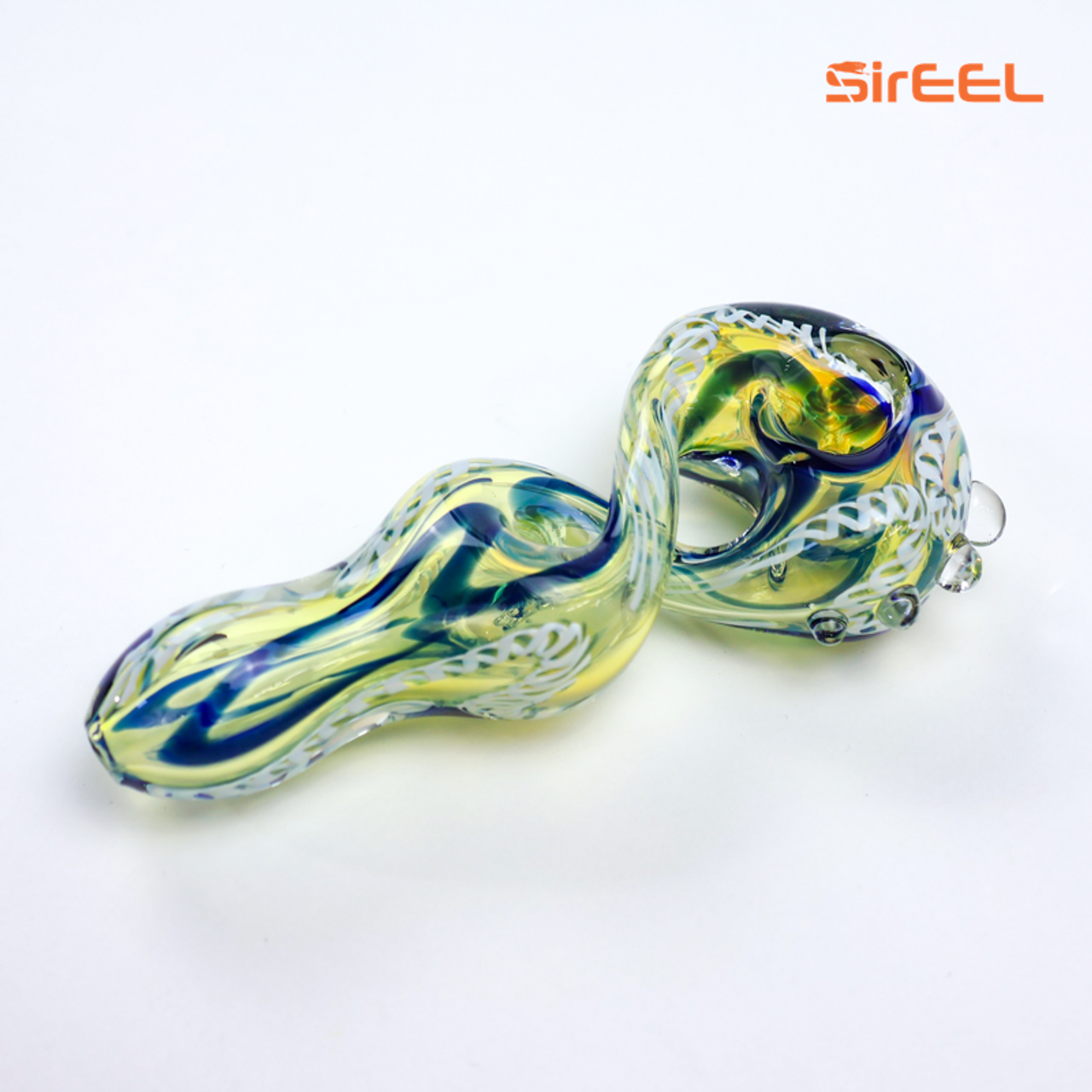 5 Sireel Helix Shaped Latticinio Spoon Pipe Assorted Colors