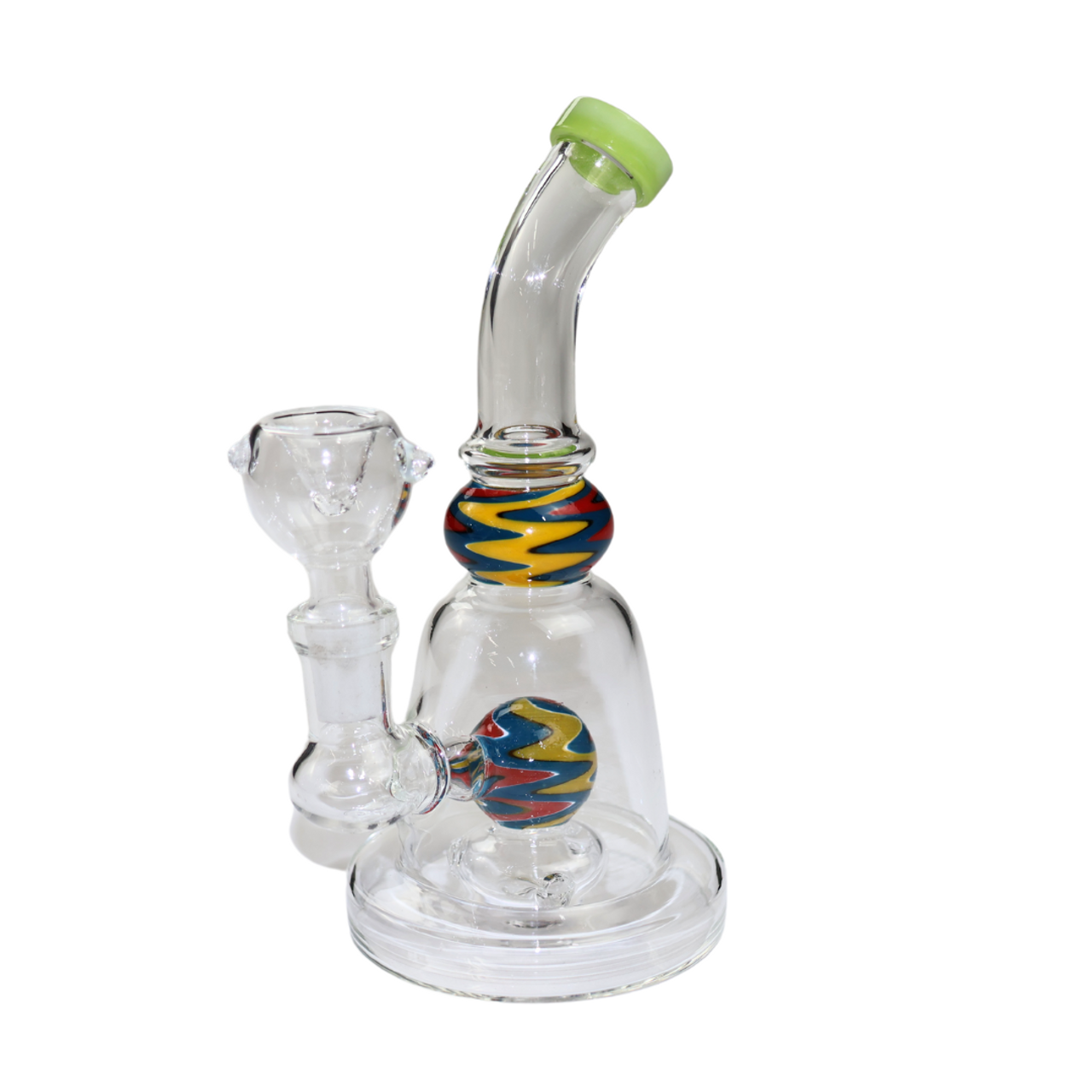 Luvbuds 7 Wig Wag Ball Perc Bell Bong With Bowl Assorted Colors