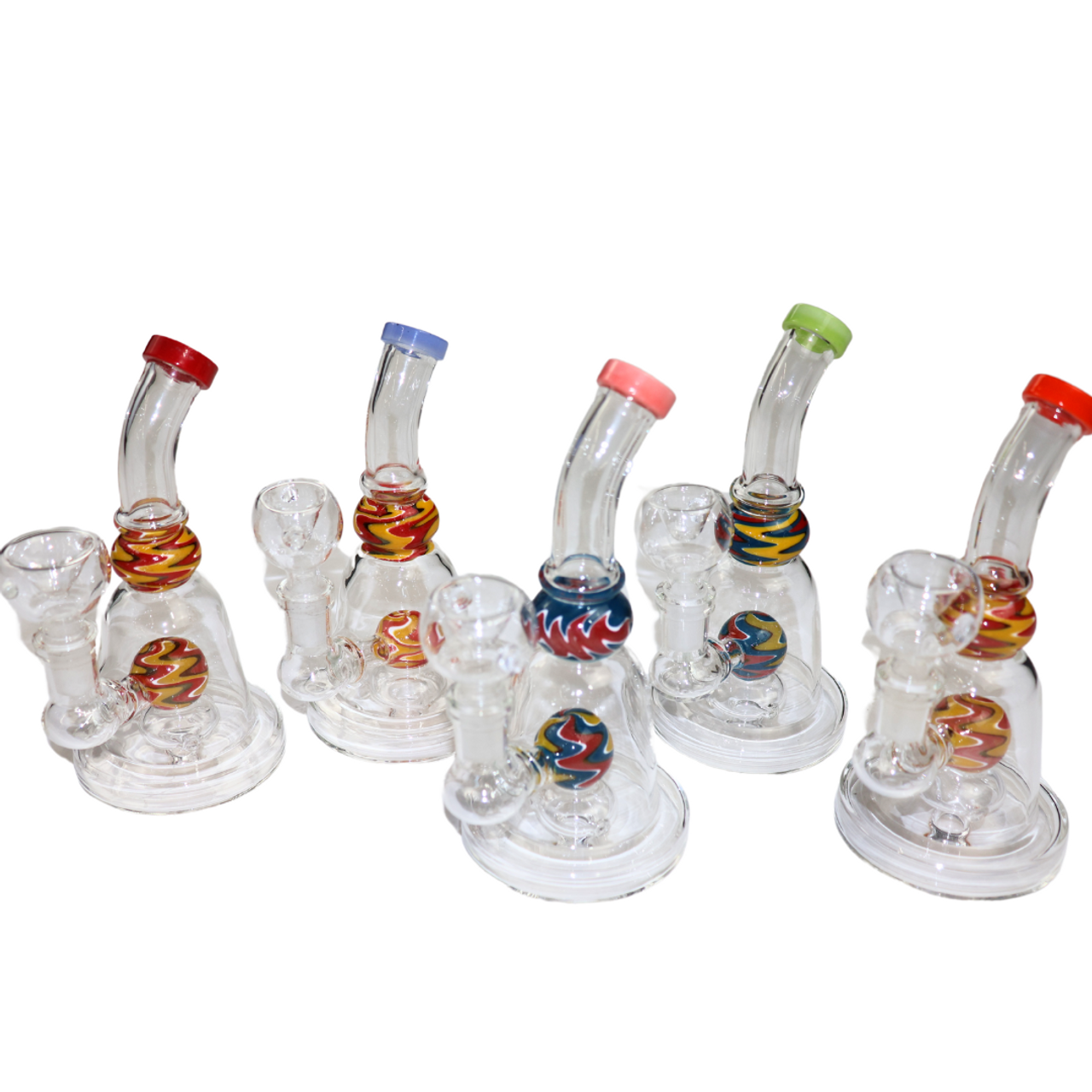 Luvbuds 7 Wig Wag Ball Perc Bell Bong With Bowl Assorted Colors