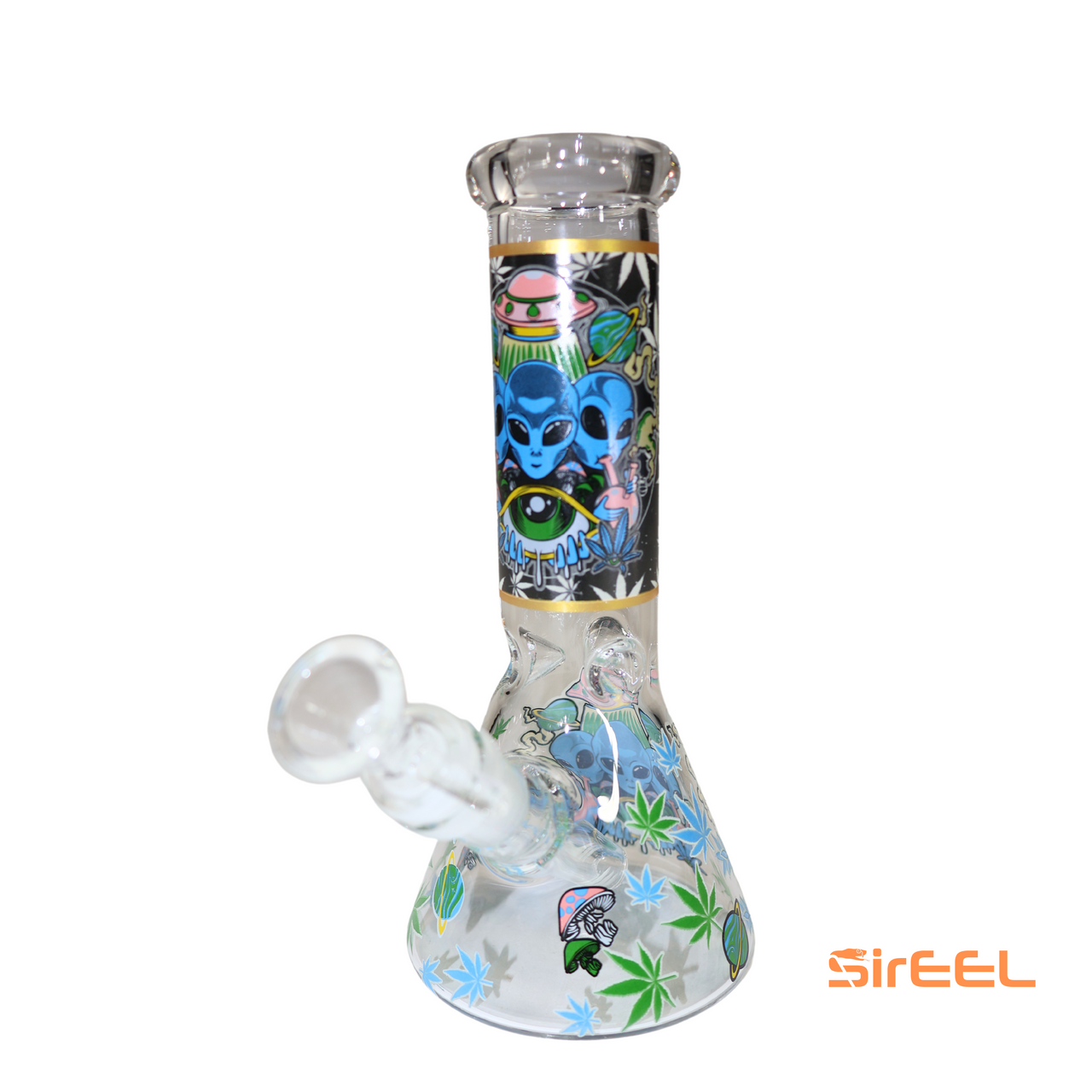 Sireel 8 420 Leaf Eelien Beaker Bong With Bowl Assorted Colors May Vary