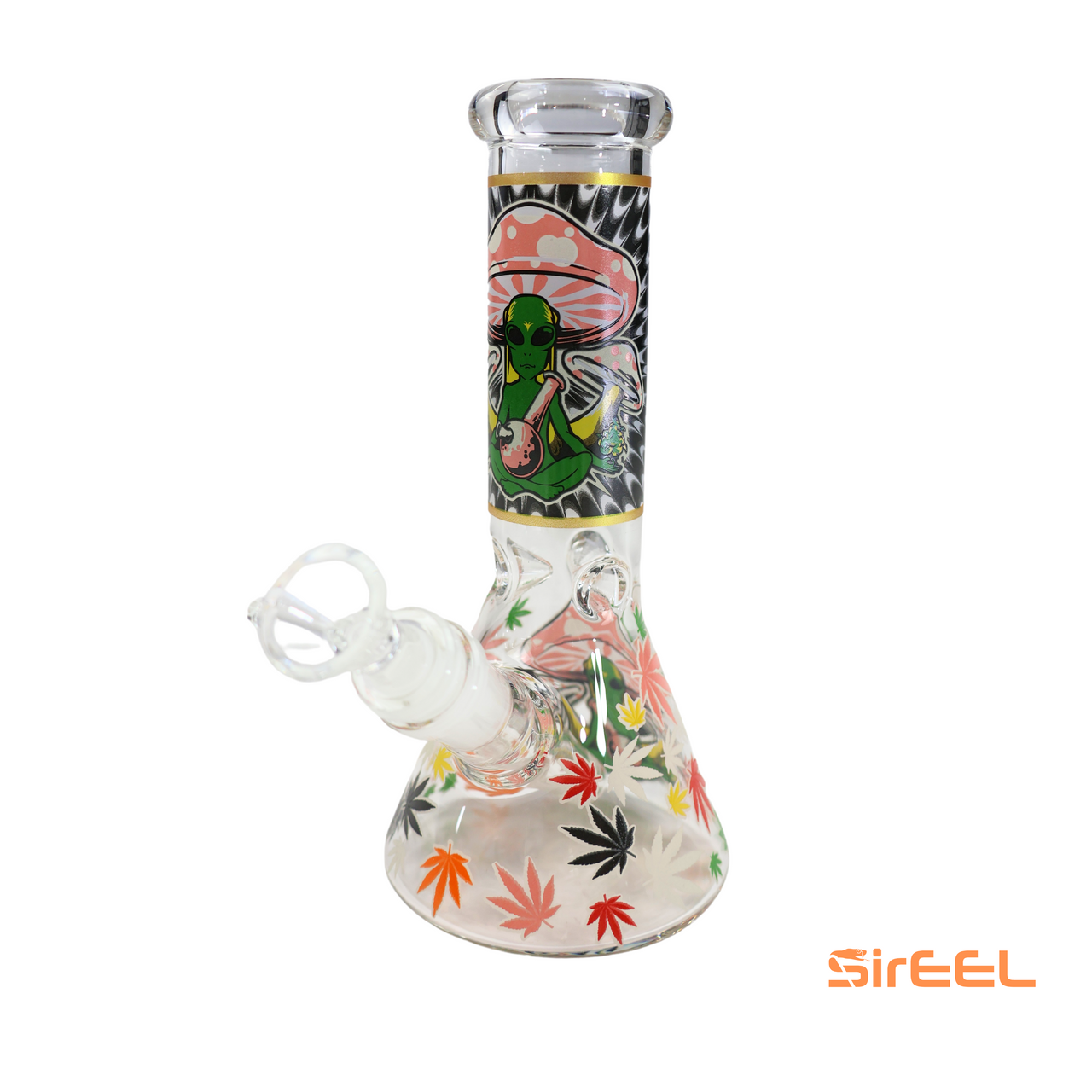 Sireel 8 420 Leaf Eelien Beaker Bong With Bowl Assorted Colors May Vary