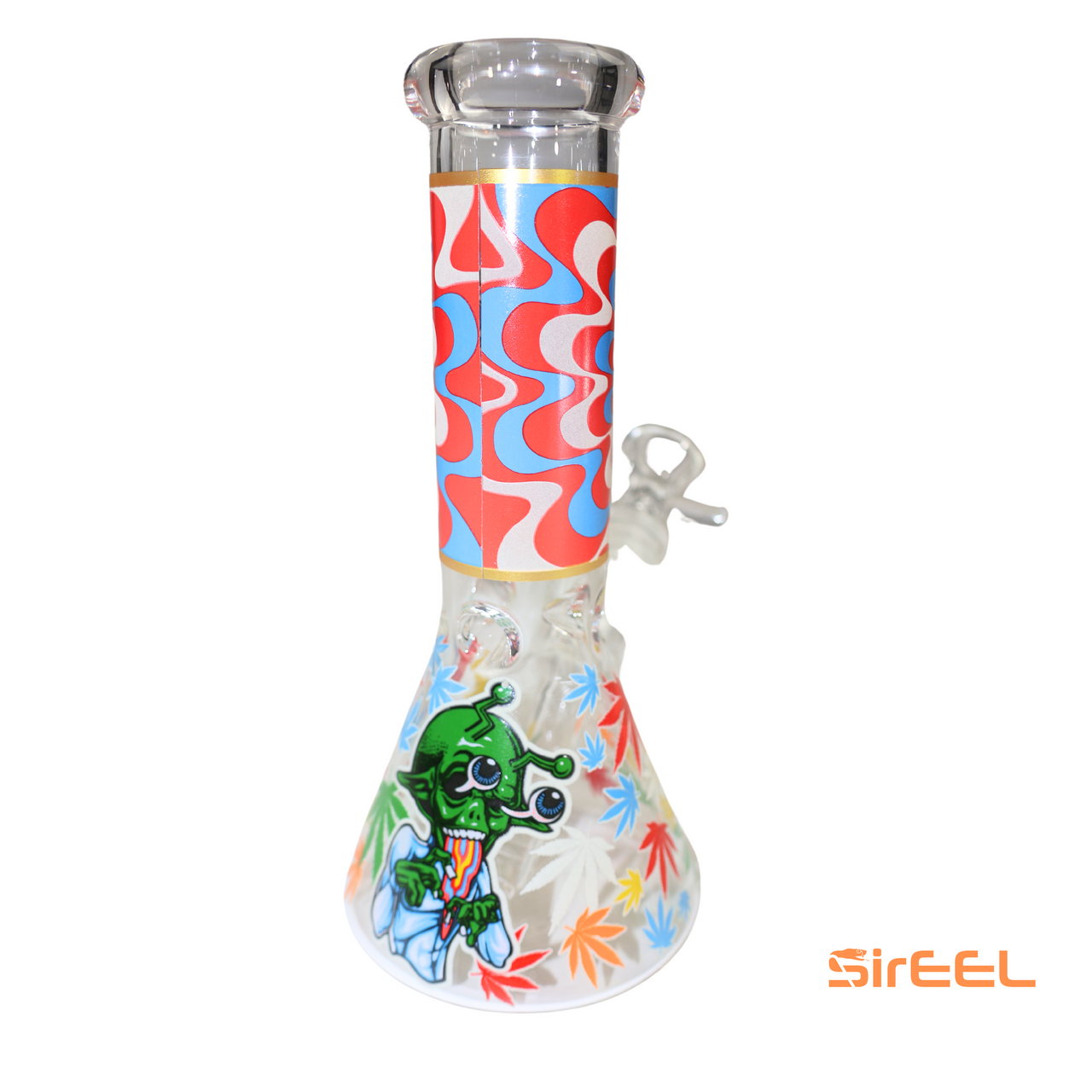 Sireel 8 420 Leaf Eelien Beaker Bong With Bowl Assorted Colors May Vary