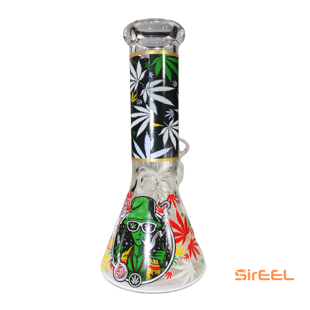 Sireel 8 420 Leaf Eelien Beaker Bong With Bowl Assorted Colors May Vary