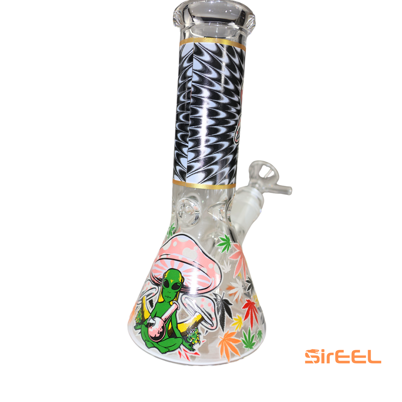 Sireel 8 420 Leaf Eelien Beaker Bong With Bowl Assorted Colors May Vary