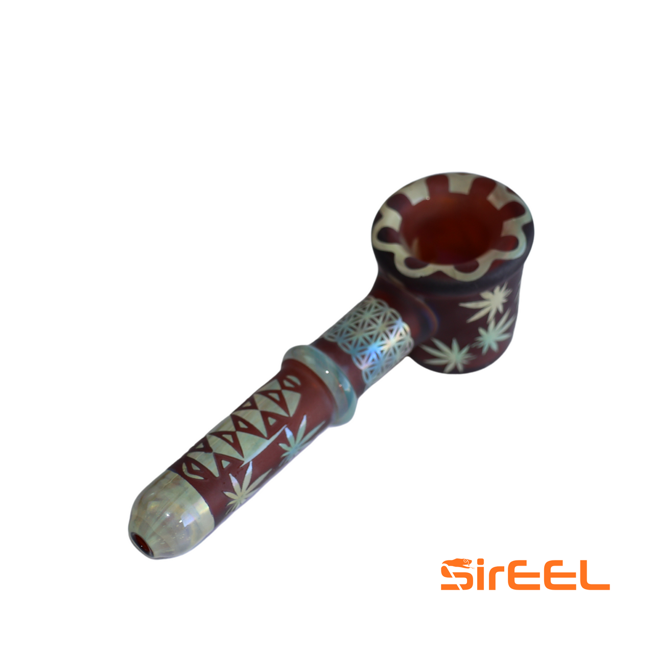 Sireel 5 Etched Leaf Cosmic Cobb Hand Pipe Assorted Colors May Vary