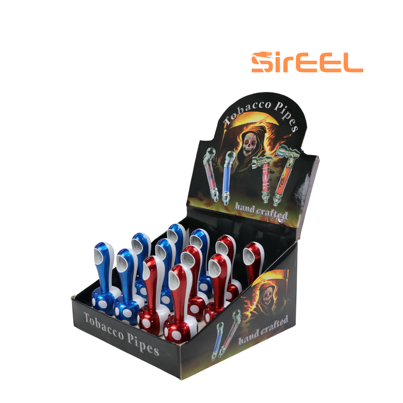 Sireel 12pk Mushroom Hand Pipe Retail Display Assorted Colors May Vary