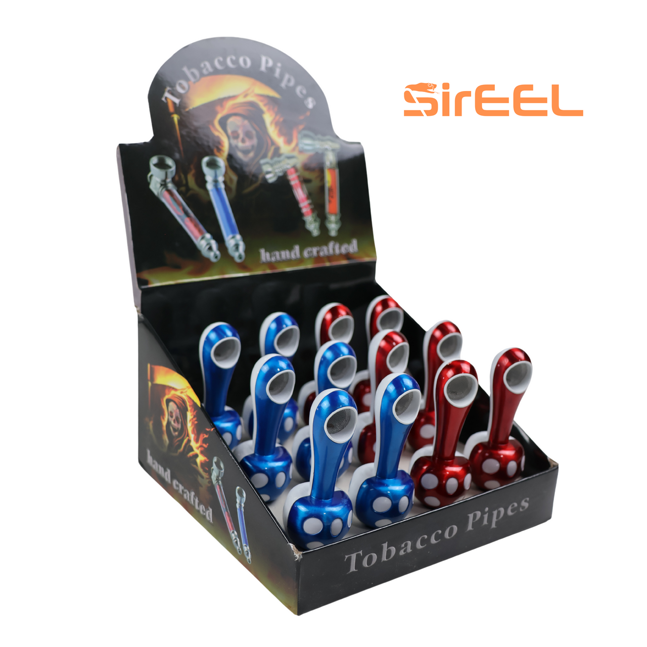 Sireel 12pk Mushroom Hand Pipe Retail Display Assorted Colors May Vary