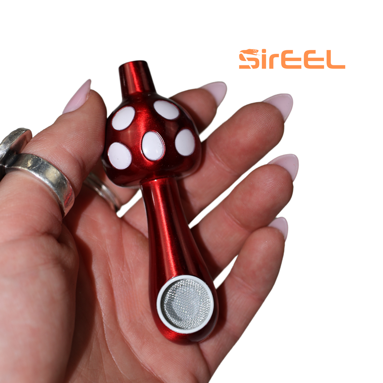 Sireel 12pk Mushroom Hand Pipe Retail Display Assorted Colors May Vary