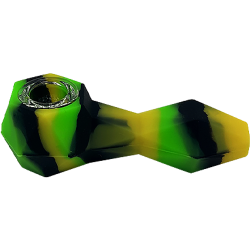 Luvbuds 425 Silicone Hand Pipe With Glass Bowl Storage And Dabber