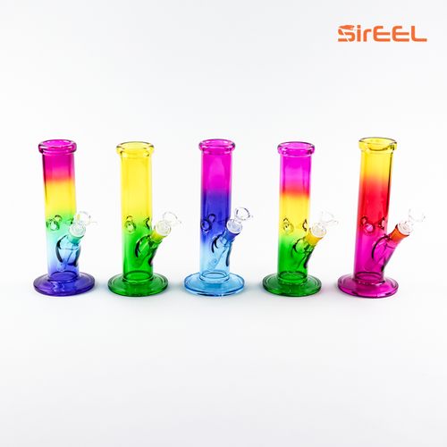 6 Sireel Iridized Skull Shape Bong With Banger Assorted Colors
