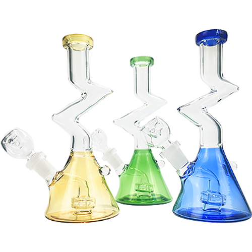 8 Slime Zong Shaped Bong With Flower Bowl Assorted Colors
