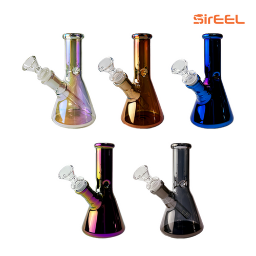 7 Sireel Based Beaker Bong With Flower Bowl Assorted Colors