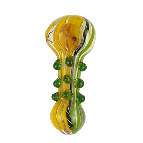 35 Ribbon Mouth Hand Pipe With Fume Assorted Colors