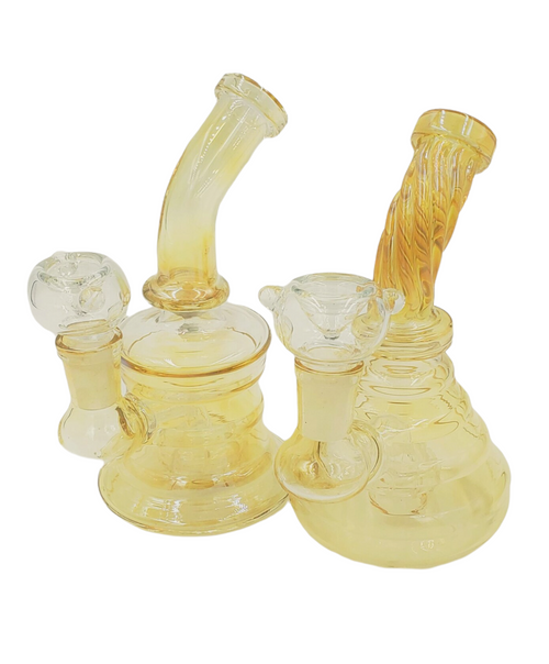 5 Mini Fume Bongs Assorted Styles With Flower Bowl And Quartz