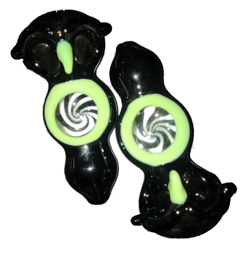 5" Double Owl | Double Bowl Psychedelic Hand Pipe * ELITE SERIES