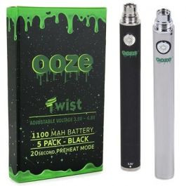 OOZE TWIST 1100 Adjustable Voltage Battery | 5 Pack | Assorted Colors ...