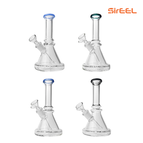 7 Sireel Based Beaker Bong With Flower Bowl Assorted Colors