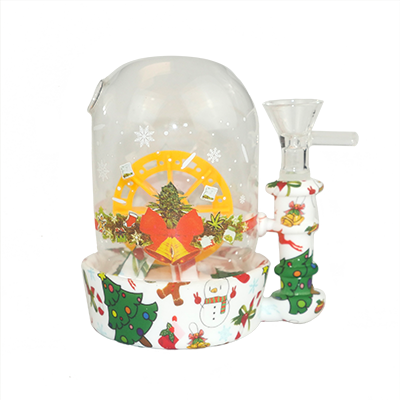 5" Holiday Themed Silicone Water-Wheel Dome Bong | Assorted Colors