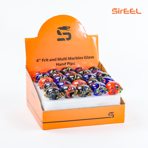 SirEEL - 25pc 4" Frit & Multi Marbles Glass Hand Pipe, Assorted Colors ...