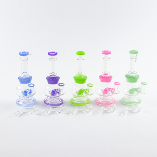 LuvBuds - 7" Spore Perc Dab Rig with Banger, Assorted Colors May Vary