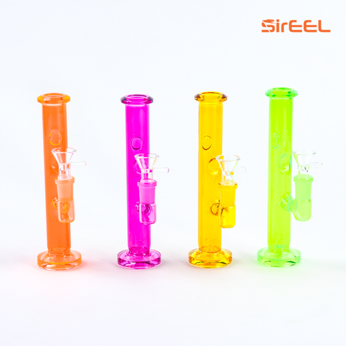 SirEEL - 7" UV Tube Bong with Flower Bowl, Assorted Colors May Vary