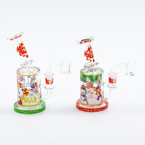 LuvBuds - 6" Baked On Holiday Themed Dab Rig with Banger, Assorted ...