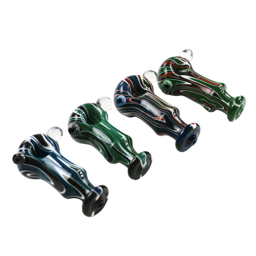 LuvBuds - 4" Stout Hand Pipe, Swirl, Assorted Colors May Vary