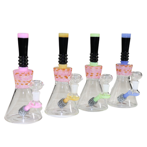 LuvBuds - 9" Wig Wag Perc Bell Bong with Bowl, Assorted Colors May Vary