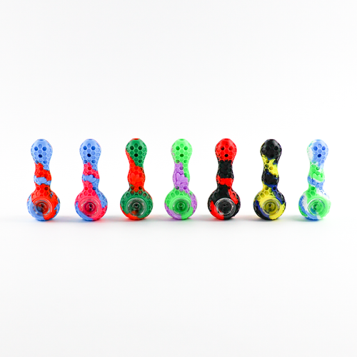 Luvbuds 425 Silicone Hand Pipe With Glass Bowl Storage And Dabber