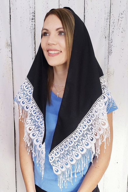 St. Monica Cotton Triangle Veils - Veils by Lily