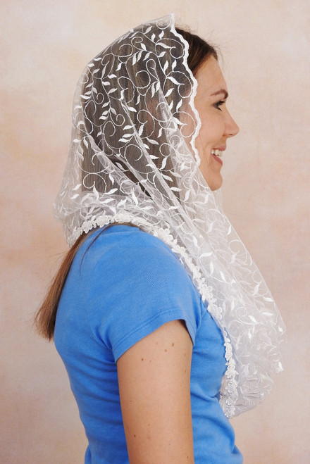 Leaf Embroidery Infinity Veils - Veils by Lily