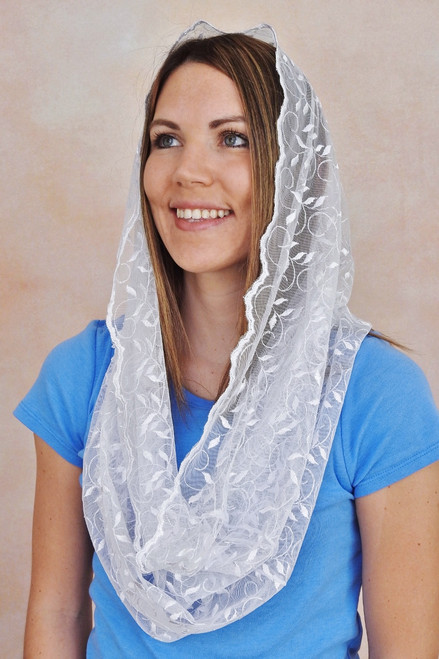 Leaf Embroidery Infinity Veils - Veils by Lily