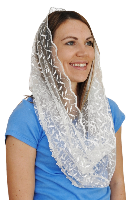 Leaf Embroidery Infinity Veils - Veils by Lily