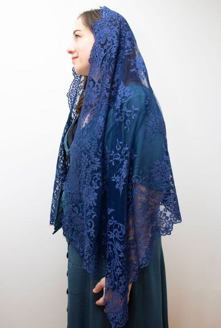 Italian Rose Rectangle Mantillas - Veils by Lily