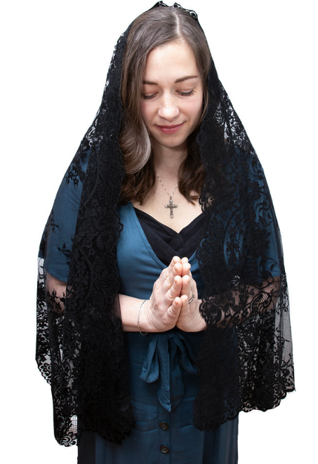 Italian Rose Rectangle Mantillas - Veils by Lily