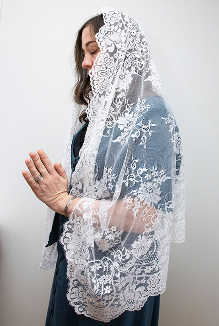 Italian Rose Rectangle Mantillas - Veils by Lily