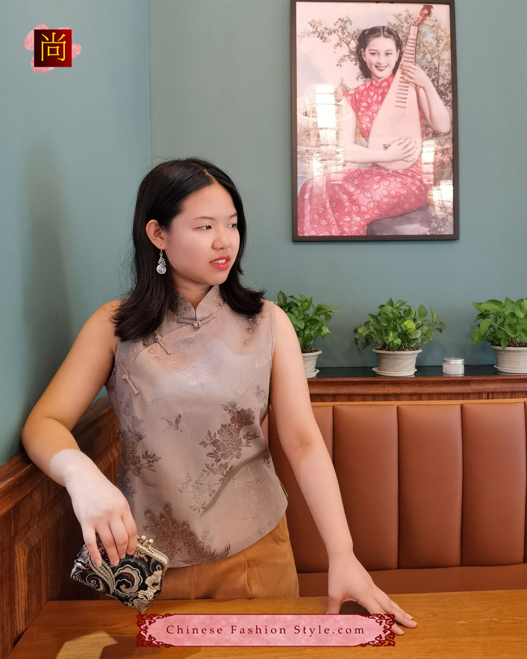 One Piece Only Casual Modern Cheongsam Shirt Mandarin Collar Crop Top ...