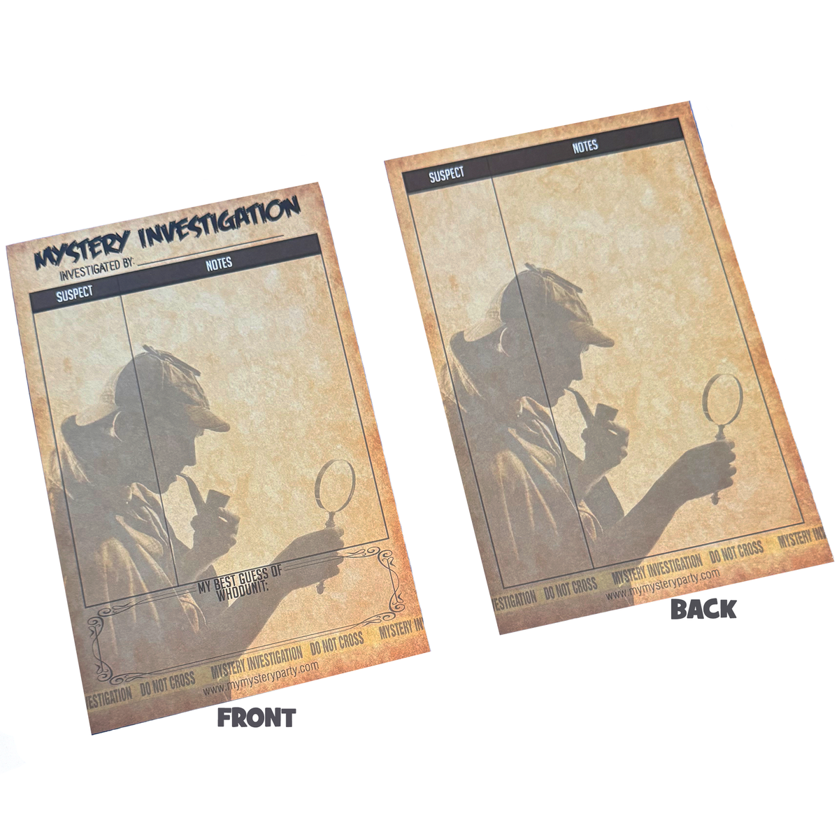 Murder Mystery Party Investigation Cards