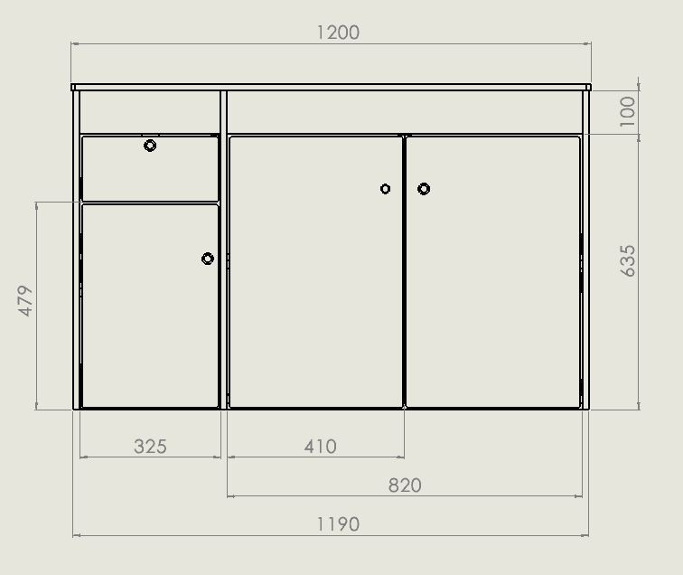 Campervan Kitchen Furniture Budget Right Hand Fridge Pod 024 | Camit Design