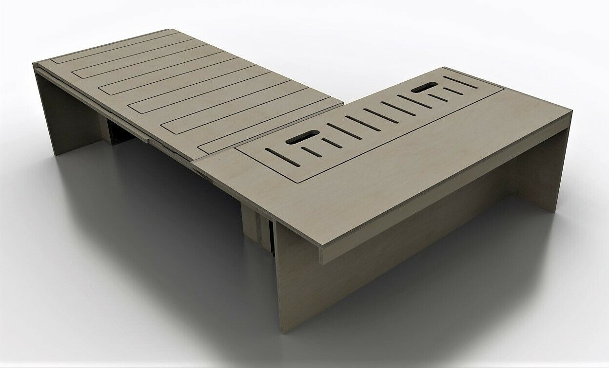L Shape Seat Campervan Bed Pull Out Bench 6'x4' Plywood BED056/57M ...